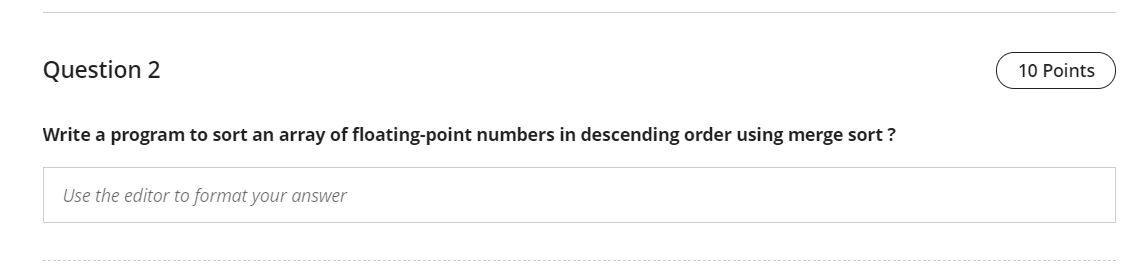 Write A Program To Sort An Array Of Floating Point Numbers In 3782